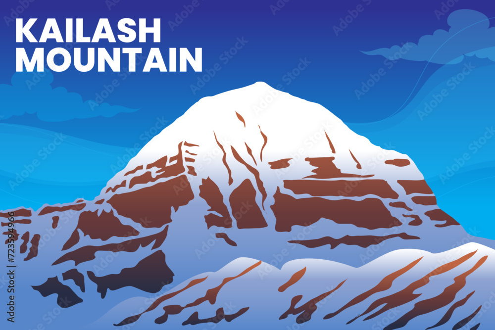 lord shiva holy mountain kailash vector illustration Stock Vector ...