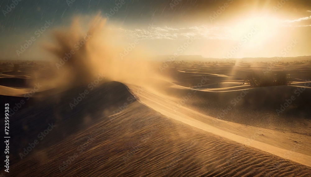 Desert Symphony: Witness the Drama of a Sandstorm Sweeping Across ...