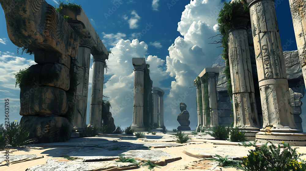 Explore an awe-inspiring ancient ruin brought to life with futuristic ...