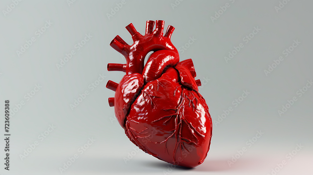 A captivating 3D-rendered heart illustration that perfectly captures ...