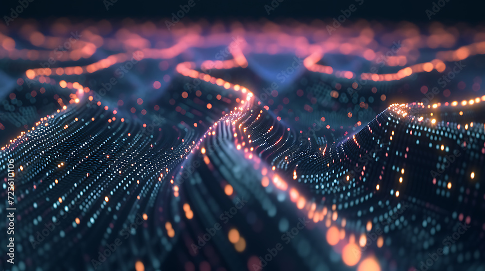 A stunning 3D abstract render of a cutting-edge neural network ...