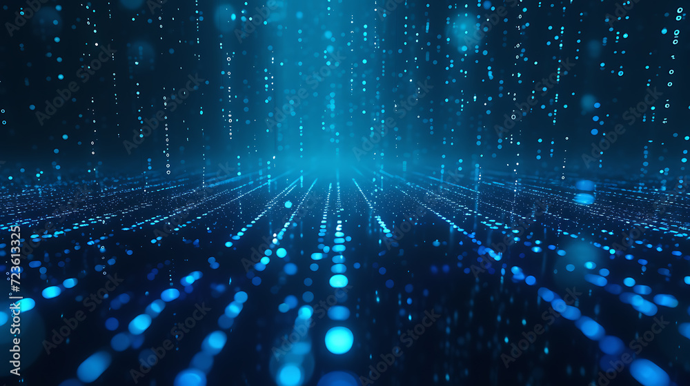 Enter The Captivating Realm Of A Surreal Futuristic Digital World Illuminated By Cascades Of