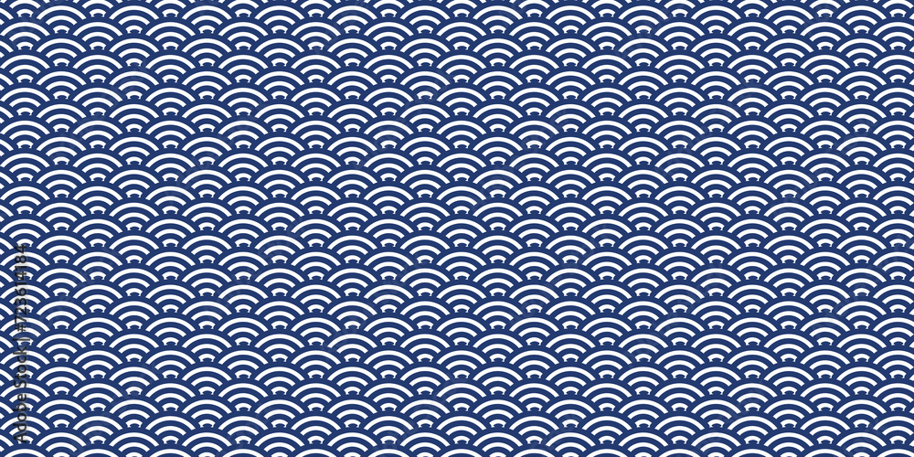 Japanese geometric pattern of overlapping semicircles that resembles ...