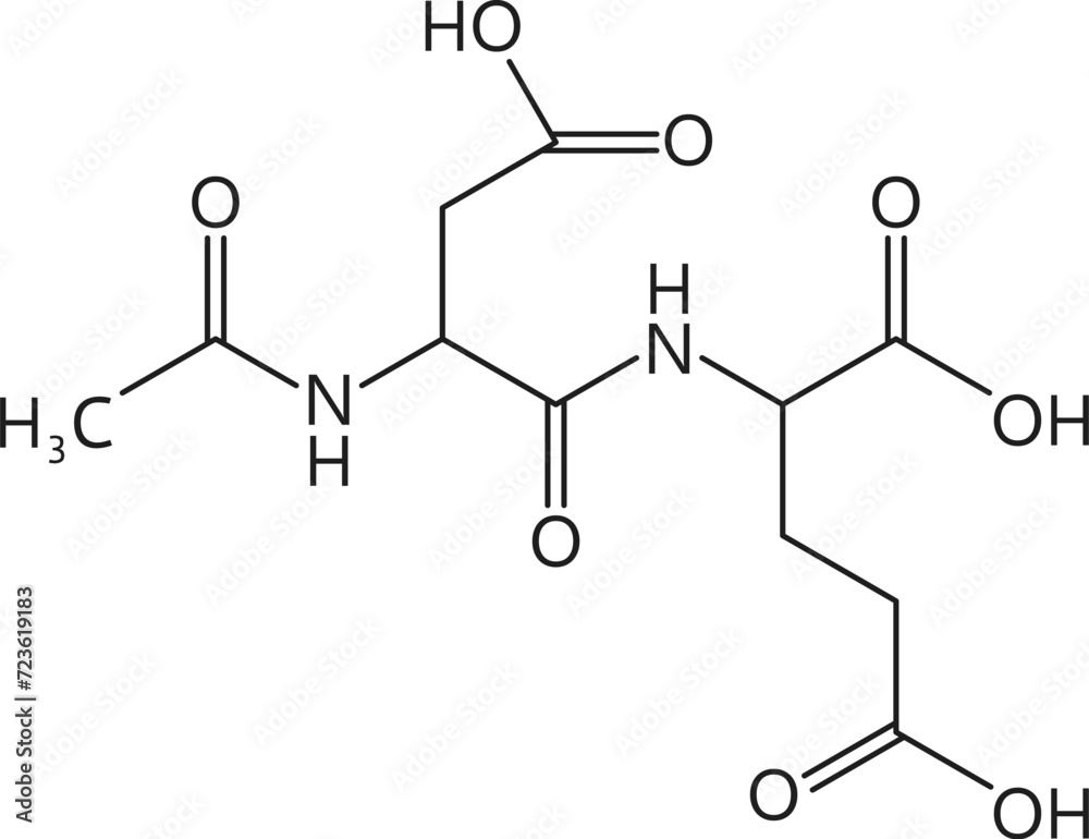 Neurotransmitter N-acetylaspartylglutamate peptide chemical formula ...