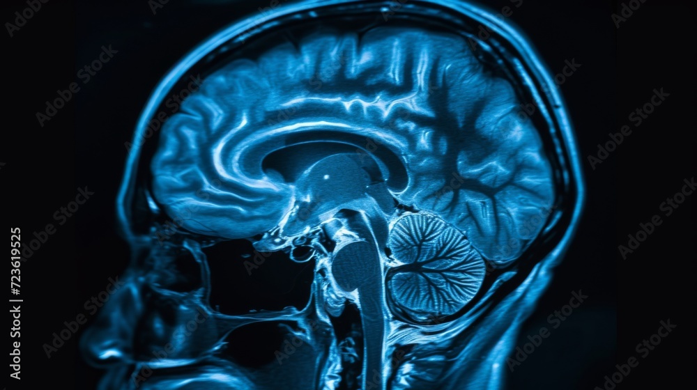 X-ray of the human head and brain. Neurological picture Stock ...