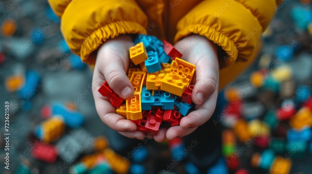 A young child's imagination and creativity soar as they proudly display ...