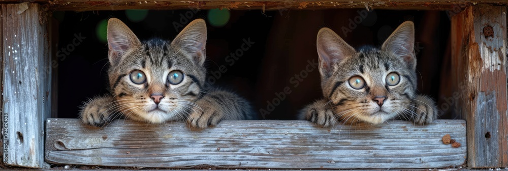 Two Cats Wooden Cat House Living, Desktop Wallpaper Backgrounds ...
