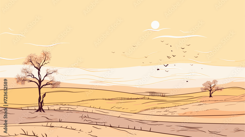 Vectorized barren landscapes with minimal resources illustrating the ...