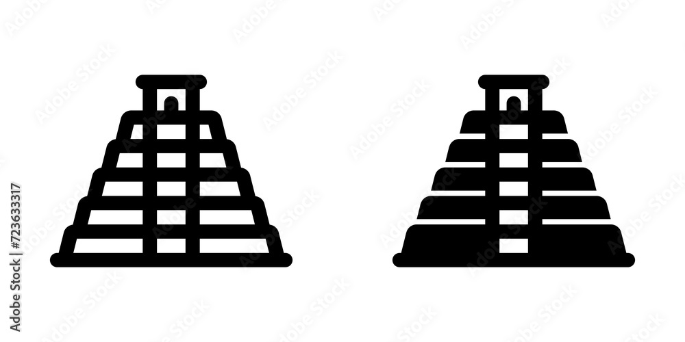 Editable pyramid, shrine, temple vector icon. Landmark, monument, mayan ...