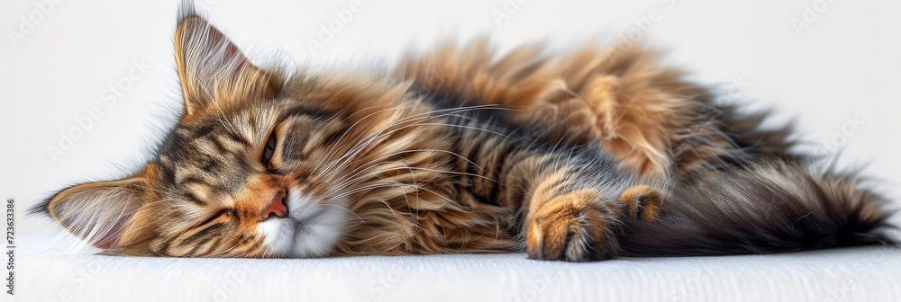 Norwegian Forest Cat Front White Background, Desktop Wallpaper ...