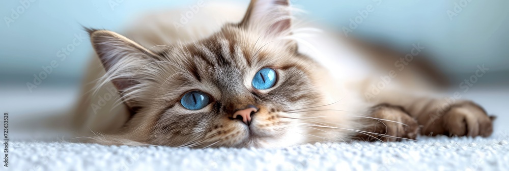 Neva Masquerade Cat On White Background, Desktop Wallpaper Backgrounds ...