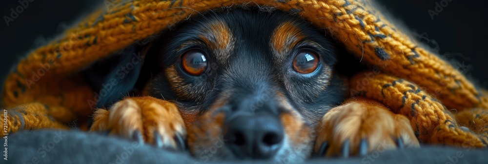 Portrait Embarrassed Dog Hiding Face Paw, Desktop Wallpaper Backgrounds ...