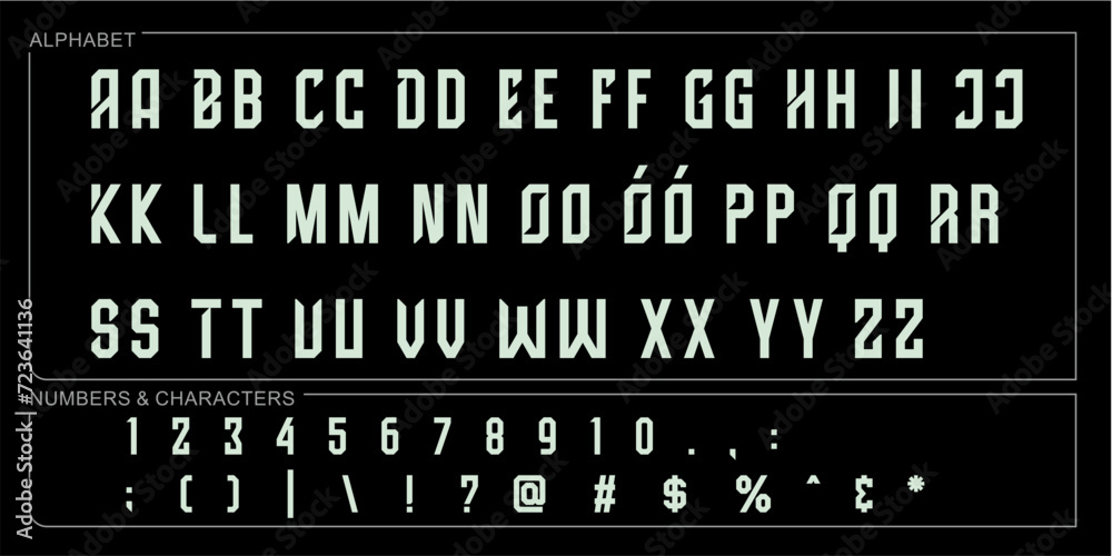 Alphabet Split Monogram, Split Letter Monogram, Alphabet Frame Font ...