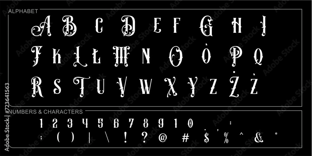 Alphabet Split Monogram, Split Letter Monogram, Alphabet Frame Font ...