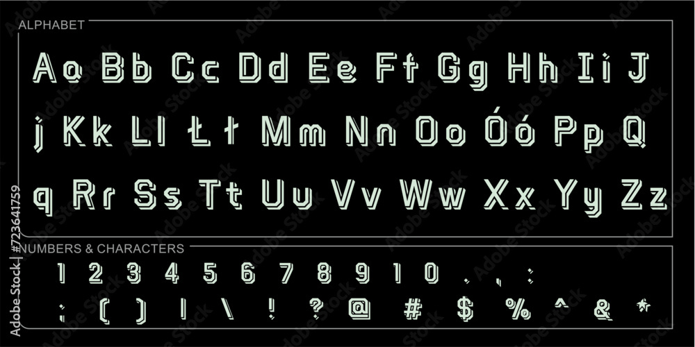 Alphabet Split Monogram, Split Letter Monogram, Alphabet Frame Font ...