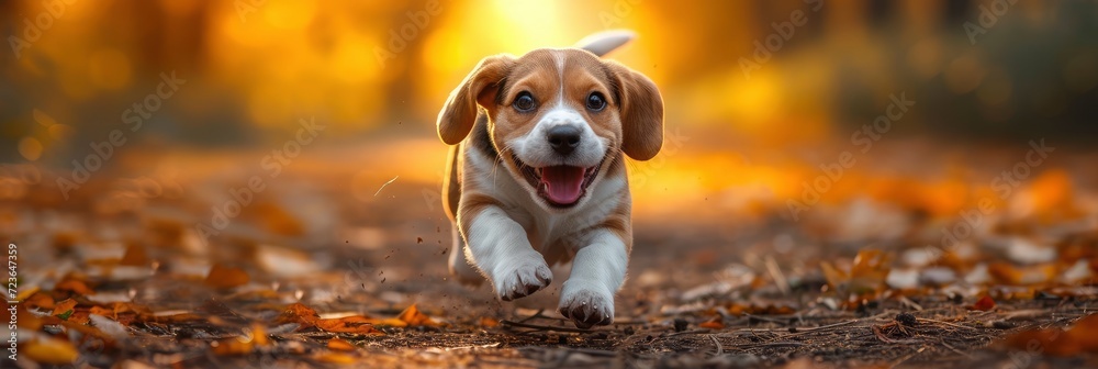 Happy Beagle Dog Flying Ears Running, Desktop Wallpaper Backgrounds ...