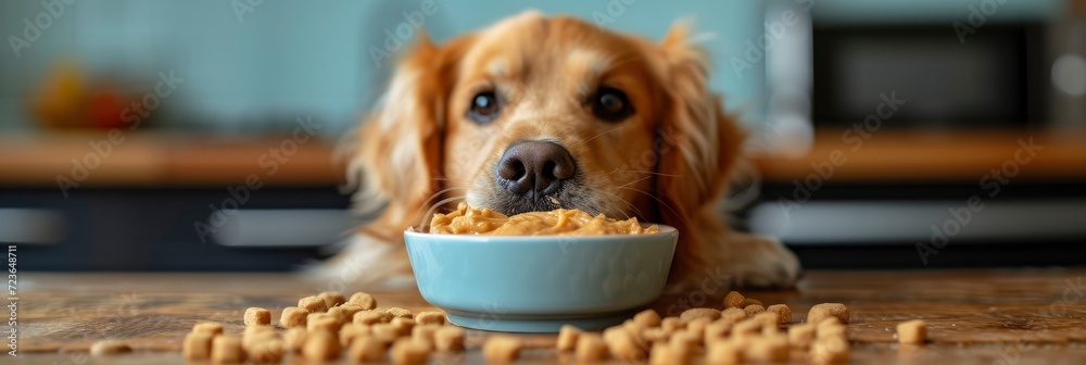 Happy Dog Eating Peanut Butter Spoon, Desktop Wallpaper Backgrounds ...