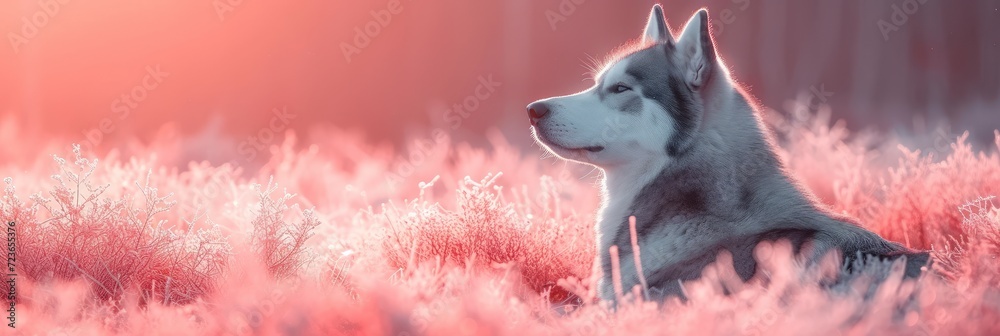 Husky Dog Isolated On Colored Background, Desktop Wallpaper Backgrounds ...