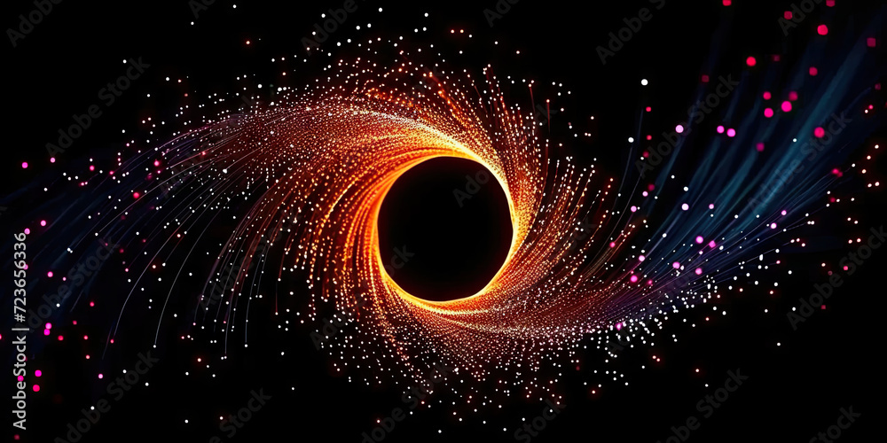 red circle light frame on black background.red light effects Fiber ...