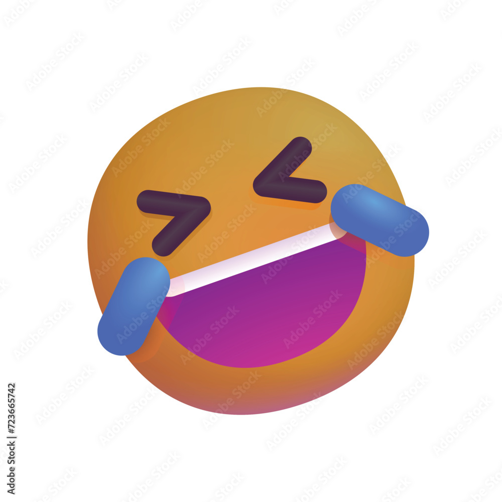 Rolling on the Floor Laughing vector emoji. Isolated yellow face with a ...