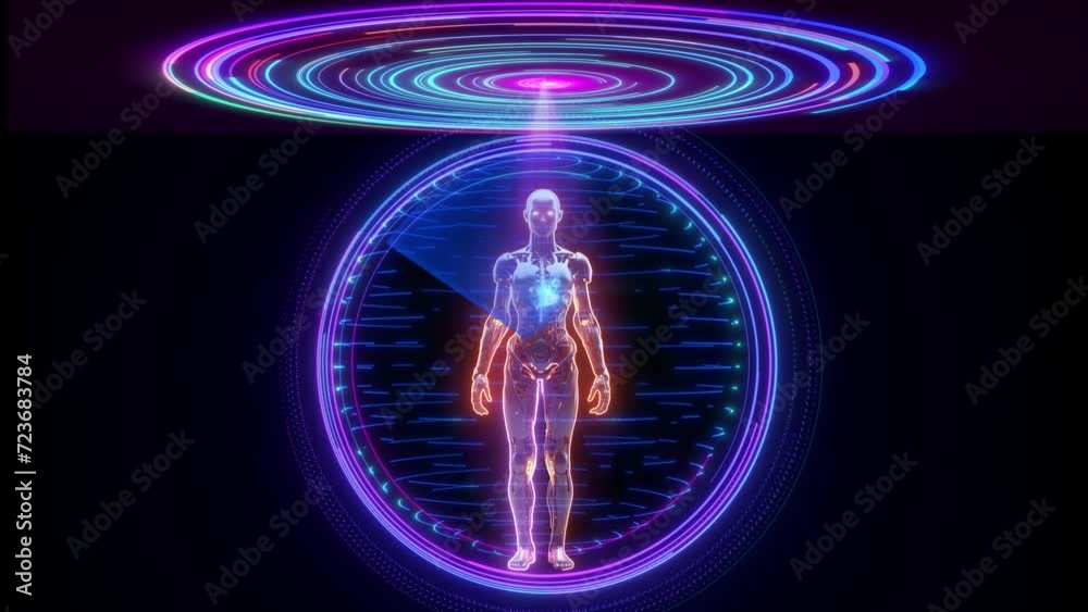 Artificial Intelligence Full Body Scanner Animation, Hud Animation Of ...