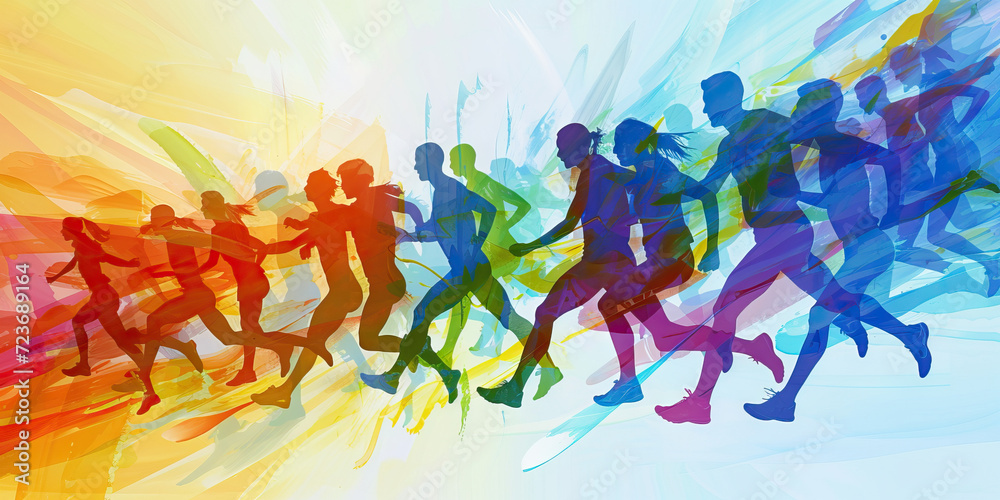 Olympic Spirit: A Dynamic Display of Athletes Competing in the Spirit ...