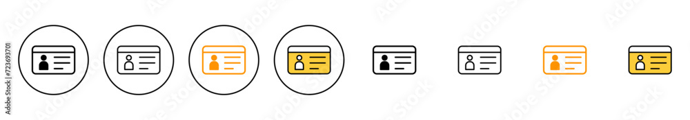 License icon set vector. ID card icon. driver license, staff ...