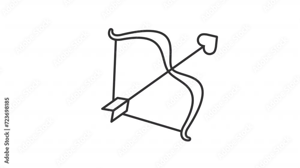 Valentine animation set. Declaration of love animated line icons. Cupid ...