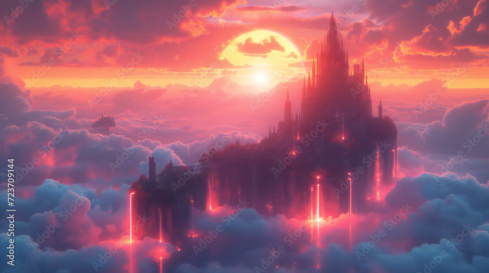 Floating Castle, UFO Sculpture, Holographic Panels, Quantum Details ...