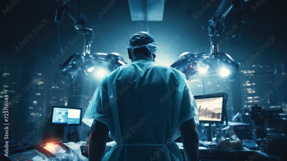 Capture the essence of surgical precision as a surgeon works in the ...