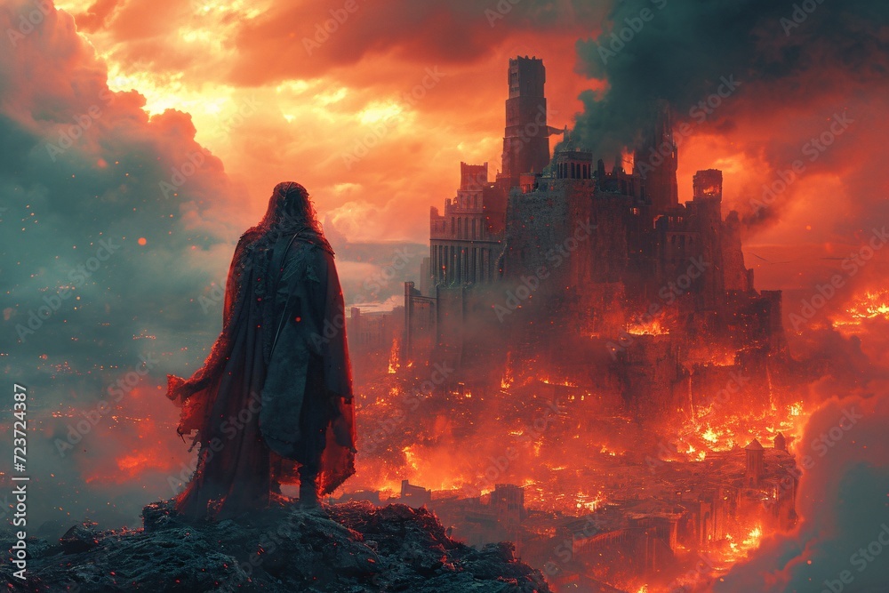 Fantasy Castle in Flames: A Dramatic Scene for Your Monthly Horror ...