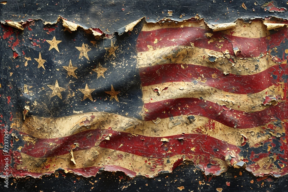 Ripped American Flag: A Torn and Worn Symbol of Patriotism Generative ...
