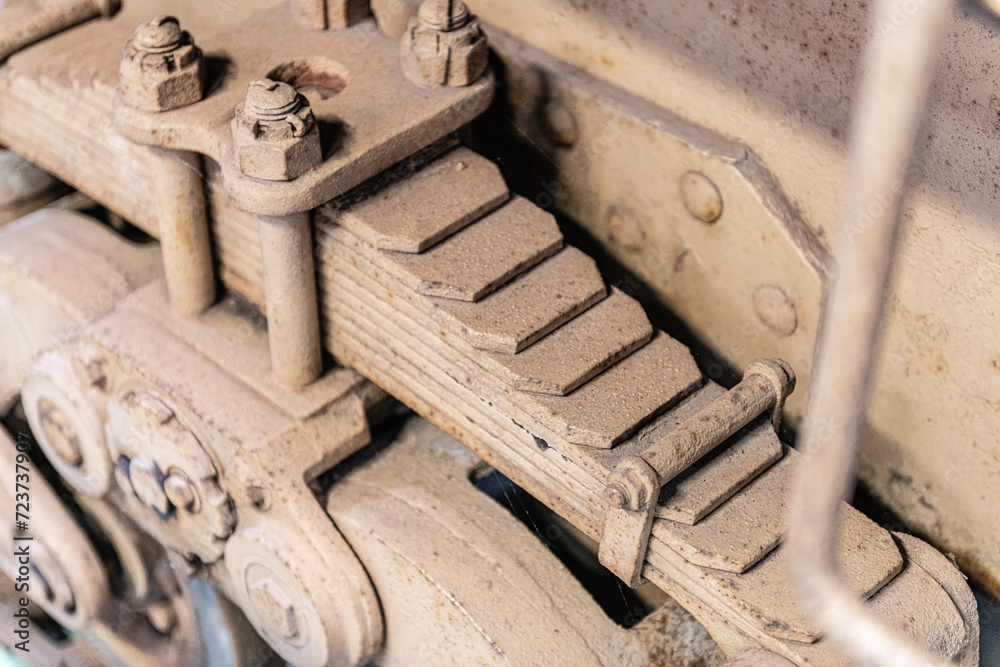 tank track suspension detail Stock Photo | Adobe Stock