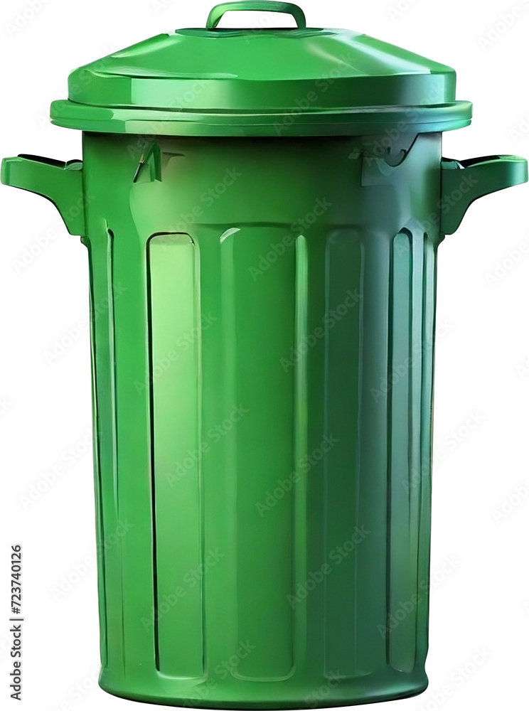 illustration of a green trash can for organic waste, landfill. design ...