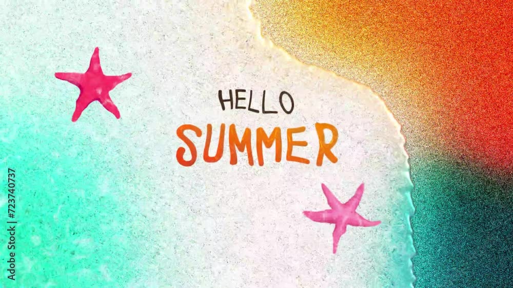 welcome summer. Animated summer illustration with scenes of flowing ...