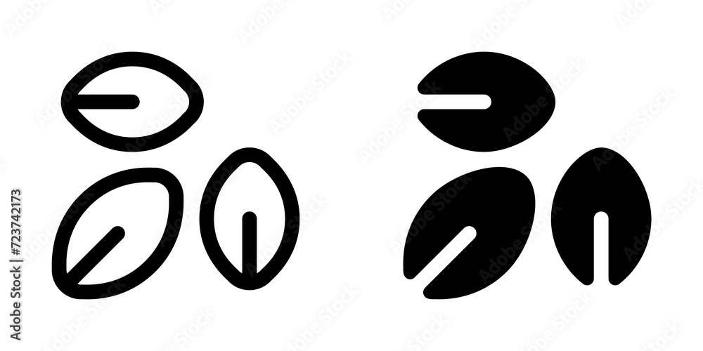 Editable plant seeds, leaves vector icon. Gardening, landscaping ...