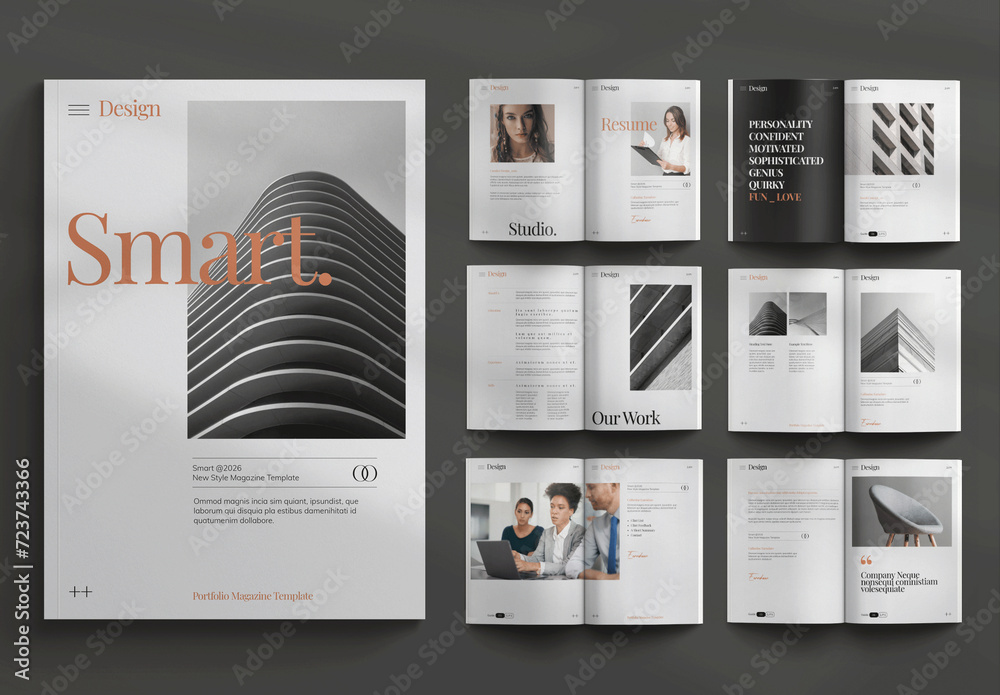 Neon Magazine Layout Stock Template | Adobe Stock