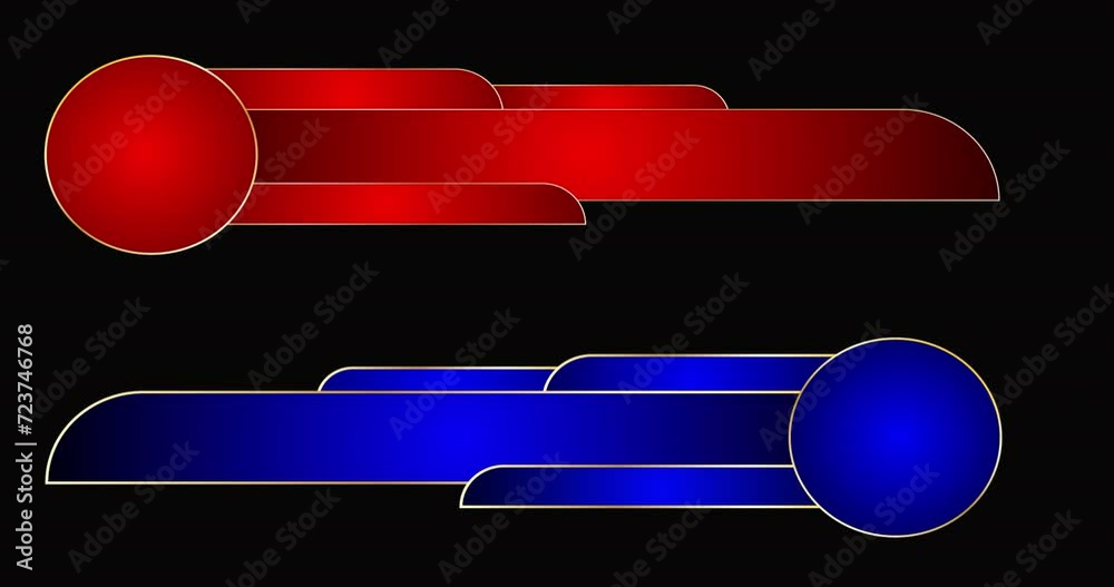 4K Fancy lower third pack in an alpha channel. Cool-designed red and ...