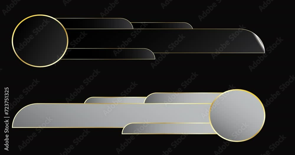 4K Fancy lower third pack in an alpha channel. Cool-designed golden ...