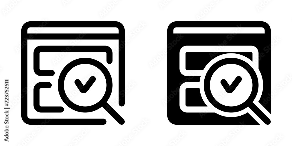 Editable usability check, evaluation vector icon. Part of a big icon ...