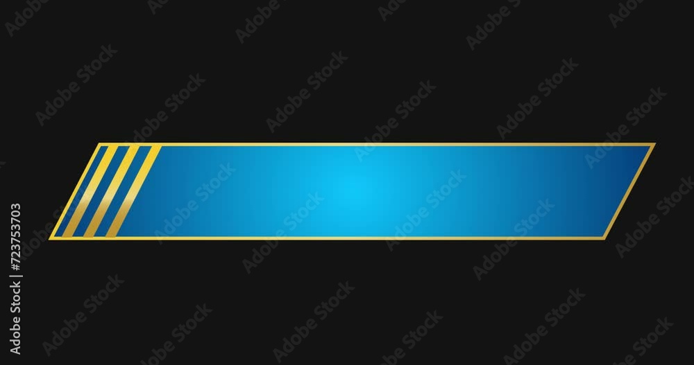 4K Fancy lower third in an alpha channel. Cool-designed blue and gold ...