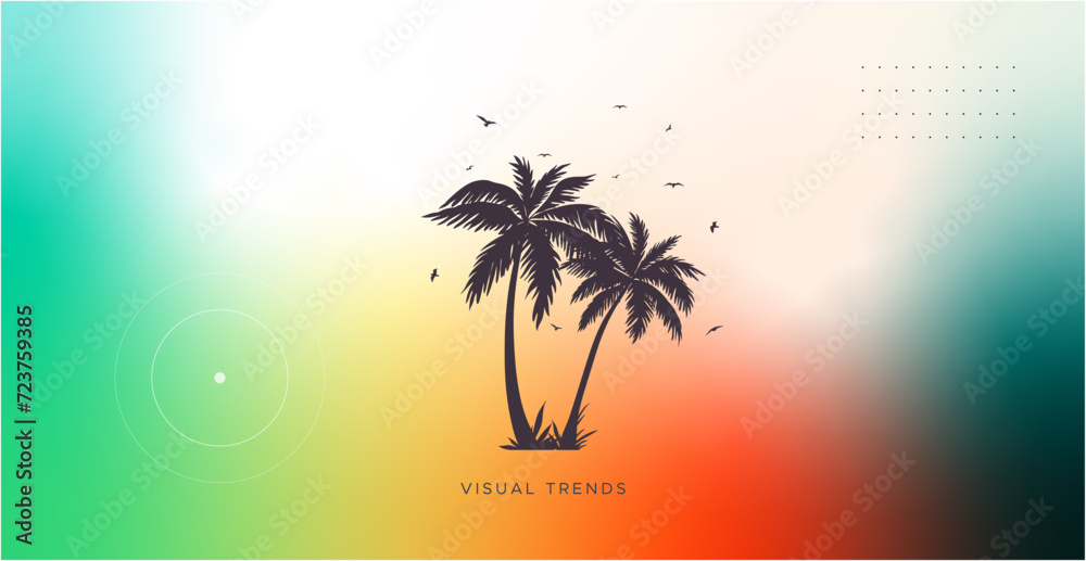 Visual trends 2024. Trendy background design with a silhouette of a ...