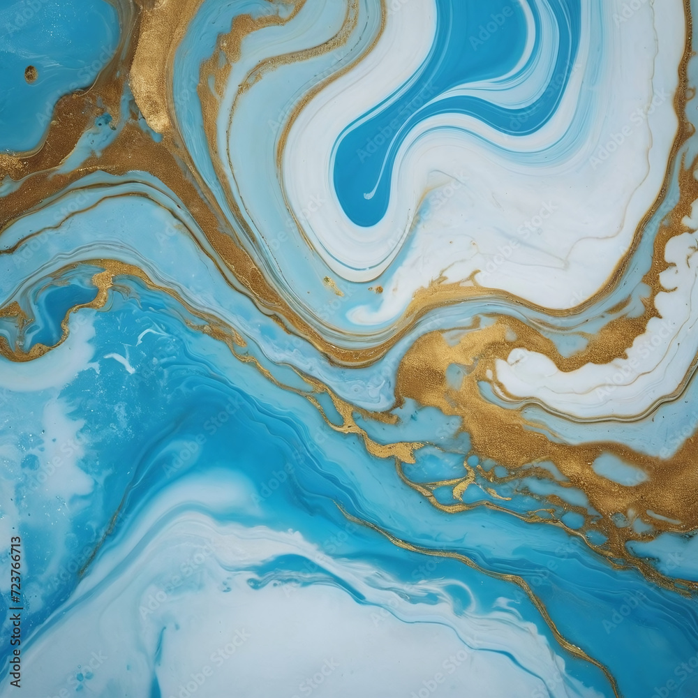 Beautiful blue and gold metallic marble ceramic, watercolor background ...
