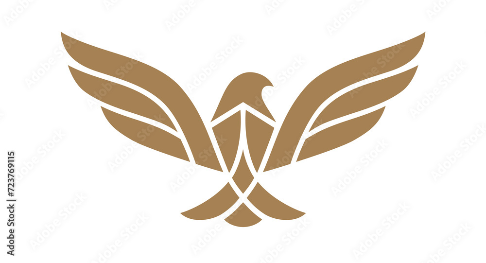 Bird Label, Sign, Logo Eagle, Raven, Phoenix brand. Logo gold bird ...