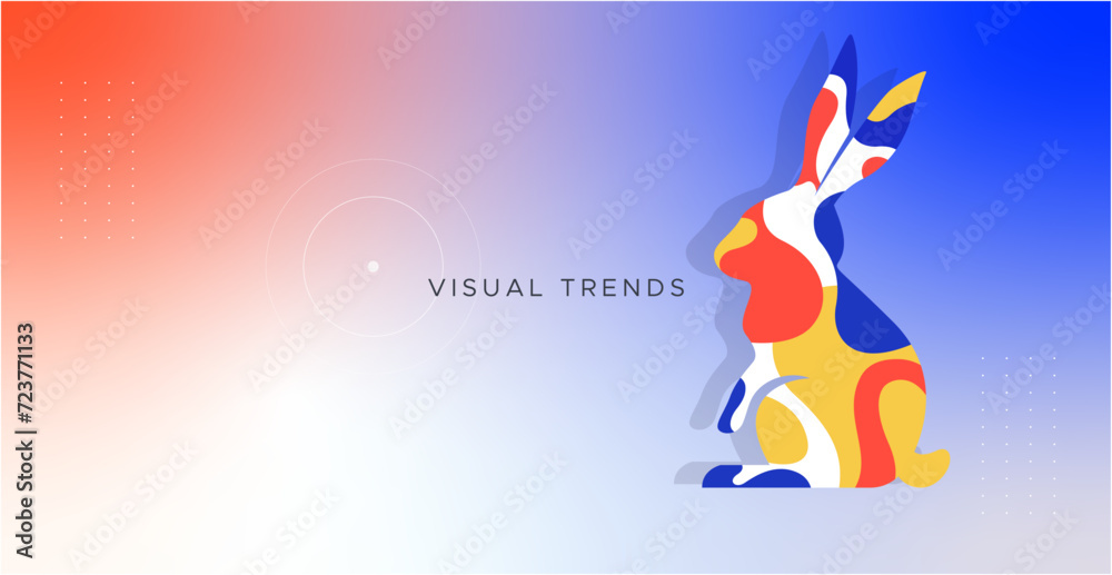 Vetor de Visual trends 2024. Trendy background design with color ...