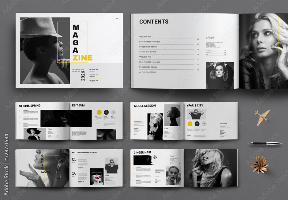 Simple Magazine Layout Stock Template | Adobe Stock