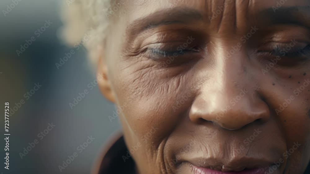 Vidéo Stock An elderly African American woman with a lined and ...