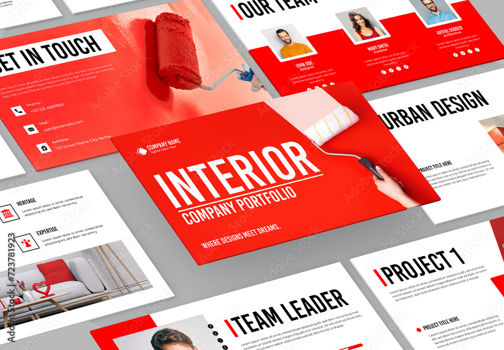 Interior Portfolio Presentation Template Stock Template | Adobe Stock