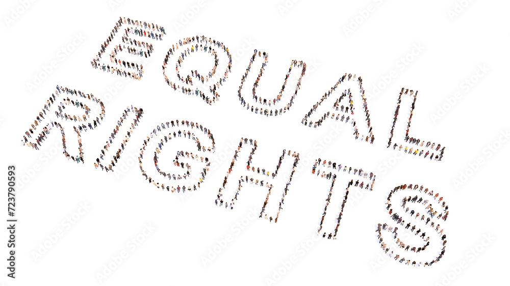 Concept or conceptual large community of people forming the message ...