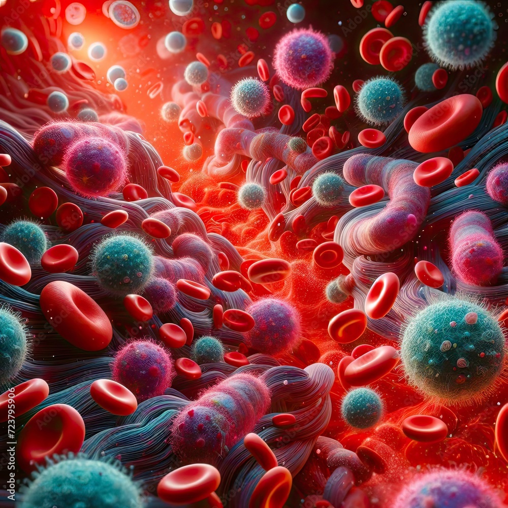 Electron microscope Image of Bacteria virus capsule shape RBC ...